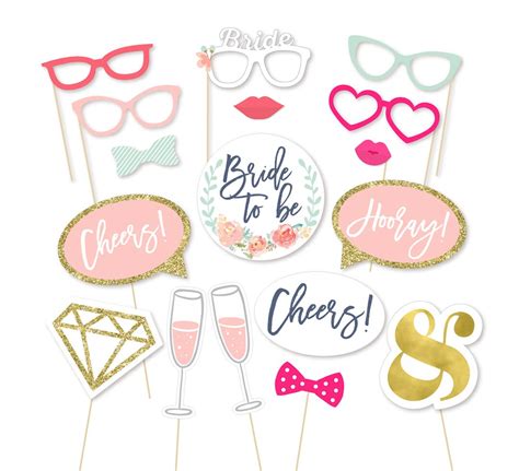 Bridal Shower Photo Booth Props Wedding Shower Bachelorette Party Props