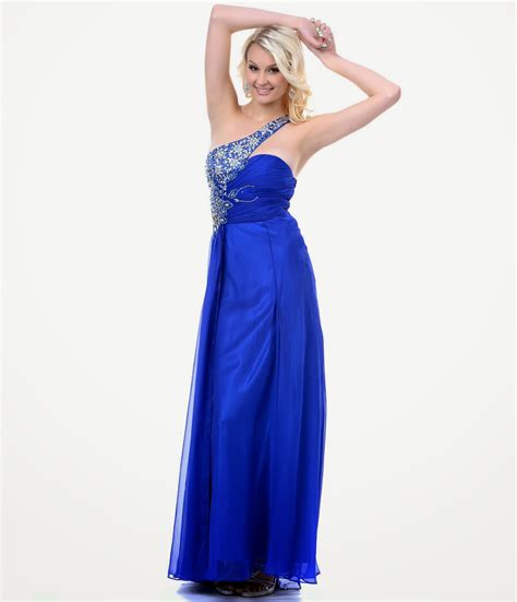 Vudress Dresses Shop Online Royal Blue Chiffon And Rhinestone One
