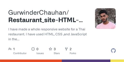Github Gurwinderchauhan Restaurant Site Html Css And Js I Have Made A Whole Responsive