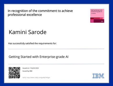 Kamini Sarode On Linkedin Ibm Ai Certification