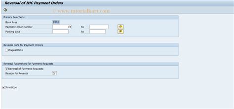 IHCRVS SAP Tcode Reversal Of IHC Payment Orders
