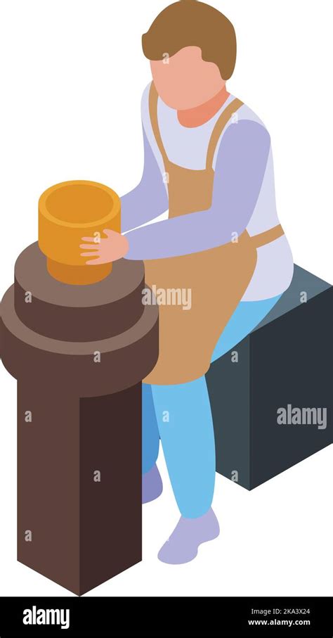 Pottery Artist Icon Isometric Vector Hobby Class Ceramic Table Stock Vector Image And Art Alamy