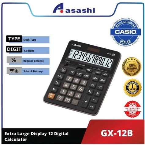 Casio Gx 12b 12 Digits Gx 14b 14 Digit Gx 16b 16 Digits Extra Large Display Calculator 2 Way