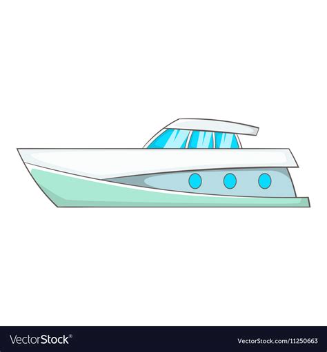 Big Yacht Icon Cartoon Style Royalty Free Vector Image