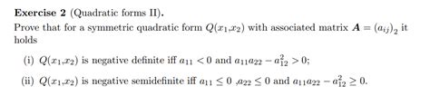 Exercise 2 Quadratic ﻿forms Ii Prove That For A