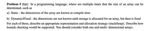 Solved Problem 5 6pt In A Programming Language Where Are