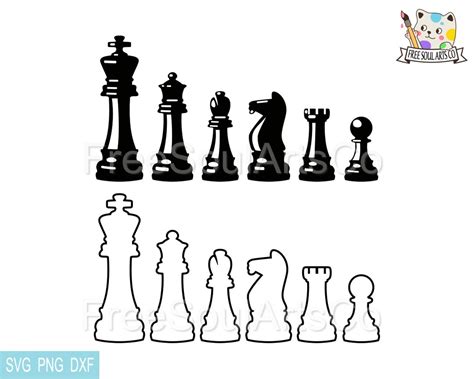 Chess Svg Chess Pieces Svg Chess Set Svg Chess Outline Silhouette