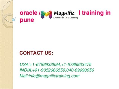Oracle Apps Technical Training In Pune