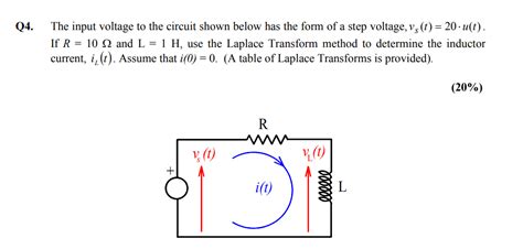 Solved The Input Voltage To The Circuit Shown Below Has The Chegg Com