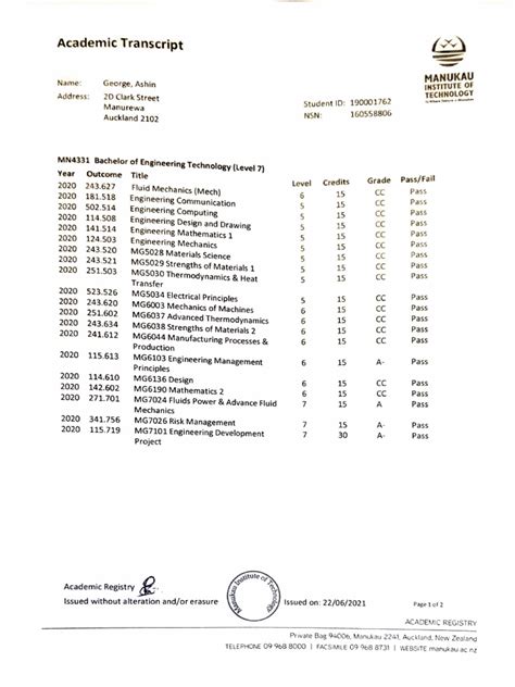 Transcript Download Free Pdf Engineer Engineering
