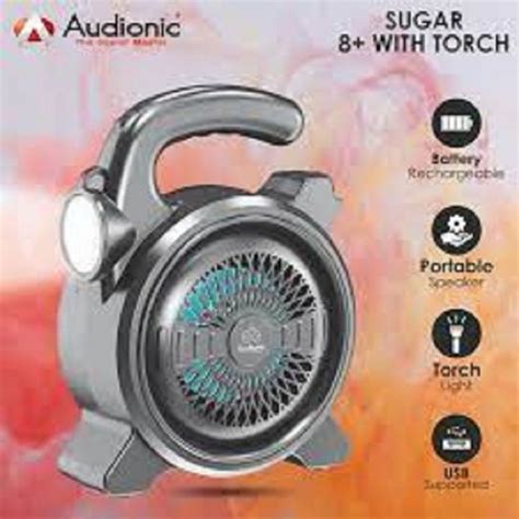 Audionic Sugar 8 Bluetooth Speaker With Torch Light Rechargeable Mobile Portable Speaker Daraz Pk