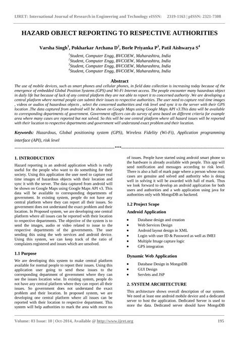 PDF Hazard Object Reporting To Respective Authorities DOKUMEN TIPS