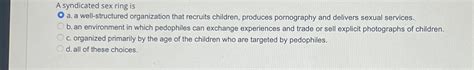 Solved A Syndicated Sex Ring Isa ﻿a Well Structured