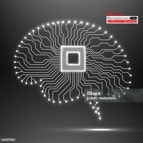 뇌 Cpu 회로 보드 벡터 일러스트레이션 Eps 10 배경 주제에 대한 스톡 벡터 아트 및 기타 이미지 배경 주제 회로판
