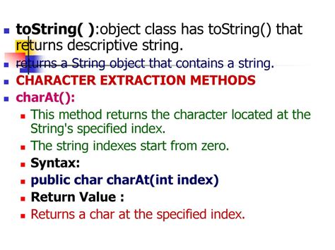 In Java Strings Are Objects That Belong To Class Javalangstring