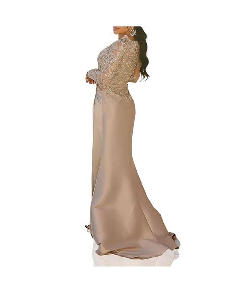 Terani Couture Beaded Boat Neckline Long Sleeves Gown Macys