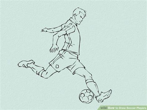 4 Ways To Draw Soccer Players Wikihow Soccer Goal Drawing Side View