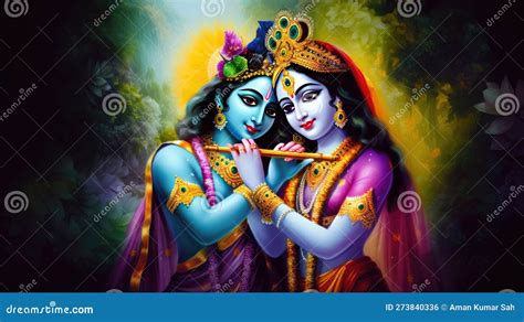 Lord Radha Krishna Are Known For Their Divine Love And Devotion Towards Each Other Royalty Free