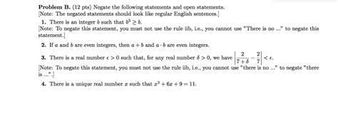 Solved Negate The Following Statements And Open Statements Chegg
