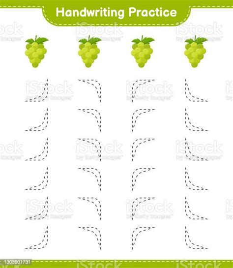 필기 연습 포도의 라인을 추적 교육 어린이 게임 인쇄 워크 시트 벡터 일러스트레이션 0명에 대한 스톡 벡터 아트 및 기타 이미지 0명 검사 보기 공부 Istock