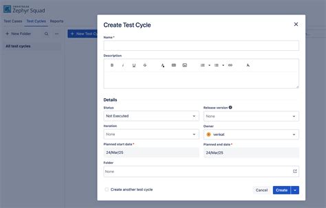 How Add Start And End Date Of Test Cycle In Zephyr