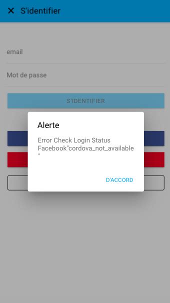 Cordova Ionic Facebook Authentification Error Cordovanotavailable