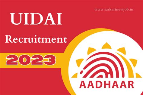 Uidai Recruitment 2023 Monthly Salary Upto 47600 Check Post Age Limit