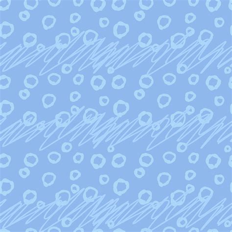 Hand Drawn Abstract Scribble Blue Bubbles Seamless Pattern Cute Line Doodle For Bathroom