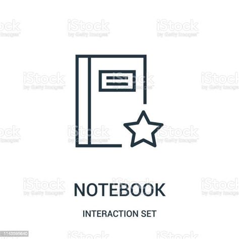 상호 작용 집합 컬렉션에서 전자 필기장 아이콘 벡터입니다 얇은 라인 노트북 개요 아이콘 벡터 일러스트 레이 션입니다 0명에 대한 스톡 벡터 아트 및 기타 이미지 Istock