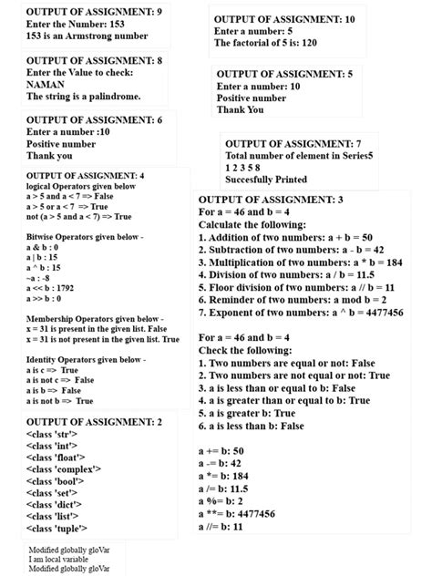 Python Output 1 Pdf Software Engineering Arithmetic