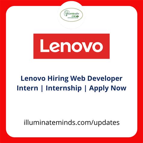 Lenovo Hiring Web Developer Intern Internship Apply Now