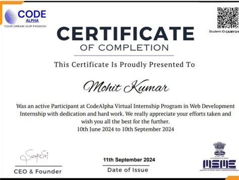 Mohit Kumar On Linkedin Codealpha Webdevelopment