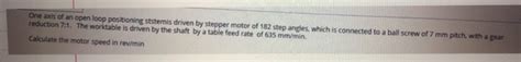 Solved One Axis Of An Open Loop Positioning Ststemis Driven