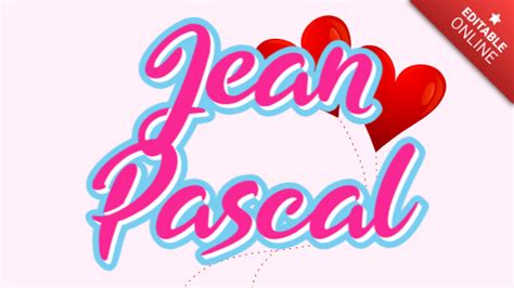 Jean Pascal Effet Pink Lady éditable Générateur Deffet De Texte