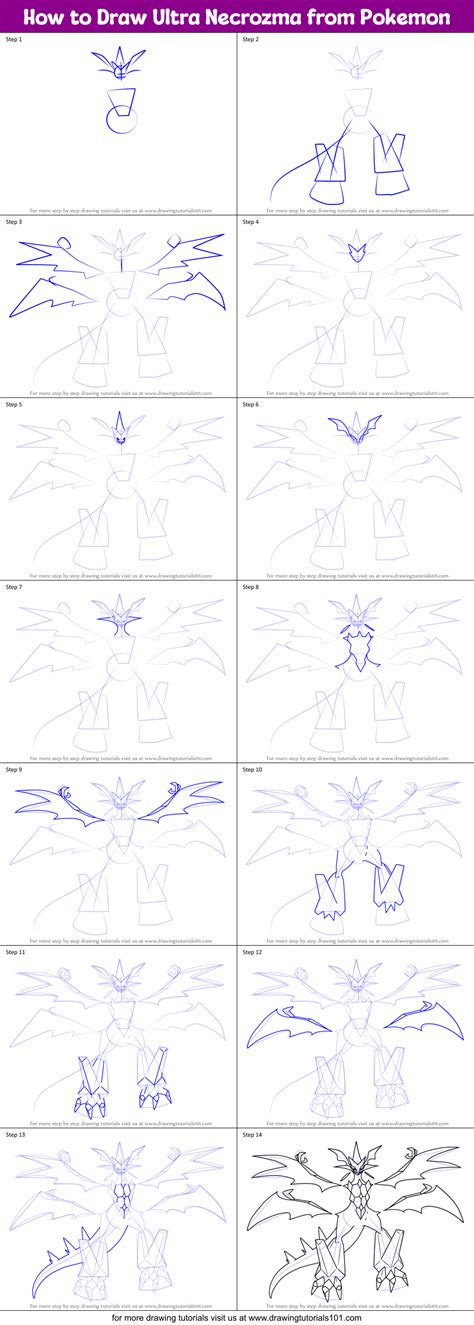 How To Draw Ultra Necrozma From Pokemon Pokemon Step By Step DrawingTutorials101 Com