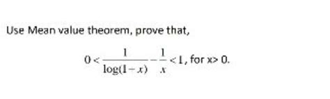Use Mean Value Theorem Prove That Filo