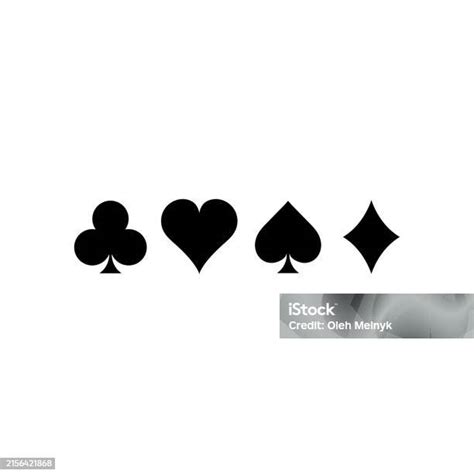 흰색 배경에 카드 놀이의 정장 갑판입니다 벡터 일러스트 레이 션입니다 카드 기호 다이아모던 하트 클럽 스페이드 기호 또는 기호 세트 가능성에 대한 스톡 벡터 아트 및 기타