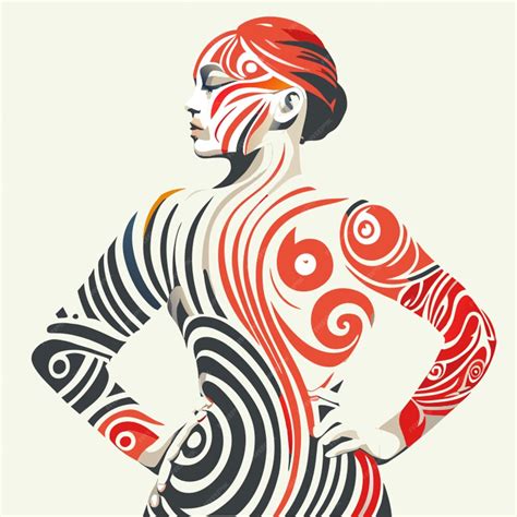Artistic Body Paint Design Vector Illustration Flat 2 Premium Ai
