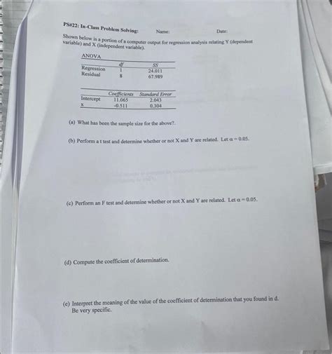 Solved Psh22 In Class Problem Solving Name Shown Below