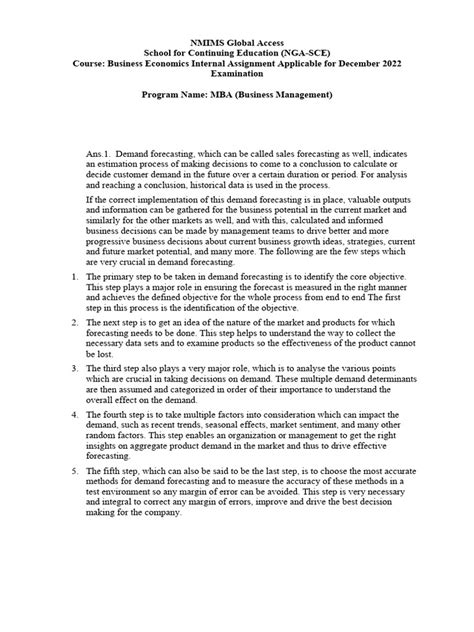 Business Ecomincs Dec22 Pdf Forecasting Demand