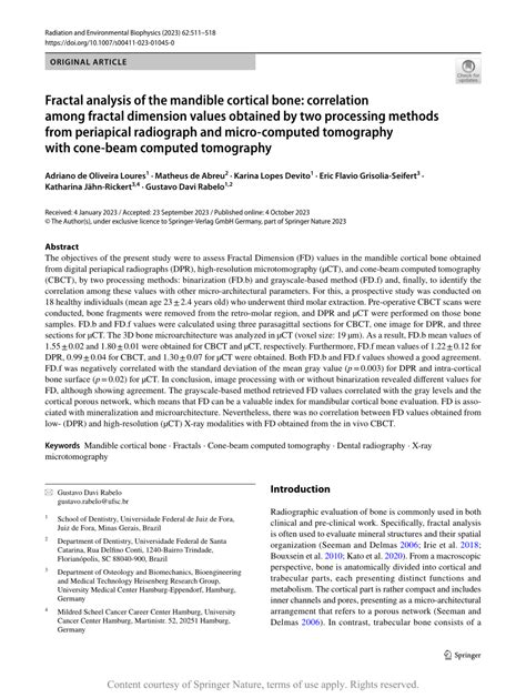 Fractal Analysis Of The Mandible Cortical Bone Correlation Among Fractal Dimension Values