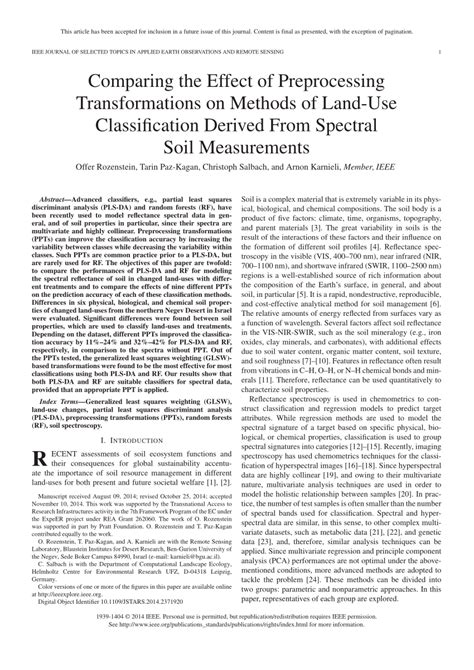 Pdf Comparing The Effect Of Preprocessing Transformations On Methods
