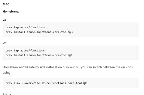 Mac Requires Brew To Install Azure Functions Issue 7798 Microsoft