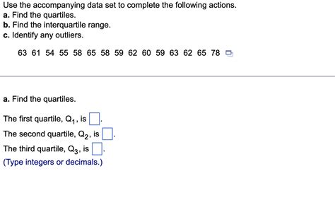 Solved Use The Accompanying Data Set To Complete The Chegg Com