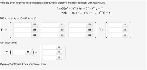 Solved Write The Given Third Order Linear Equation As An