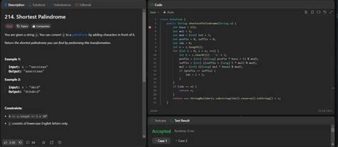 day 87 of 100daysofcode shortest palindrome devansh kr singh
