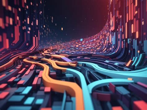 Premium Photo Streaming Data Binary Data Moving On A Digital Rail