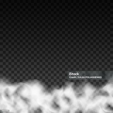 안개 또는 연기 격리 투명 특수 효과 흰색 벡터 흐림 안개 또는 스모그 배경입니다 벡터 일러스트레이션 스톡 벡터 3차원 형태에 대한 스톡 벡터 아트 및 기타 이미지 Istock