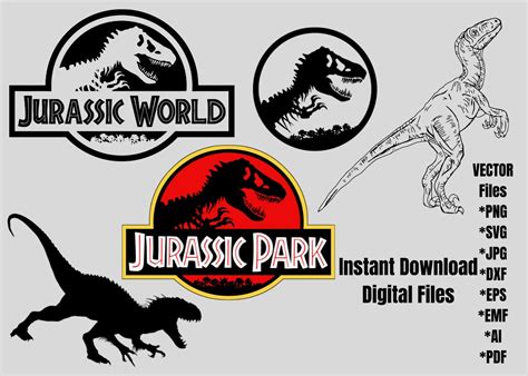 Jurassic Park Svg Bundle Dinosaur Svg Bundle Jurassic Park Clipart Layered Cricut