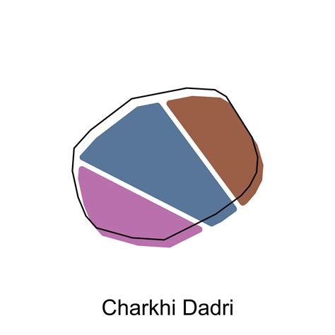 Map Of Charkhi Dadri Modern Geometric Illustration Map Of India Country Vector Design Template